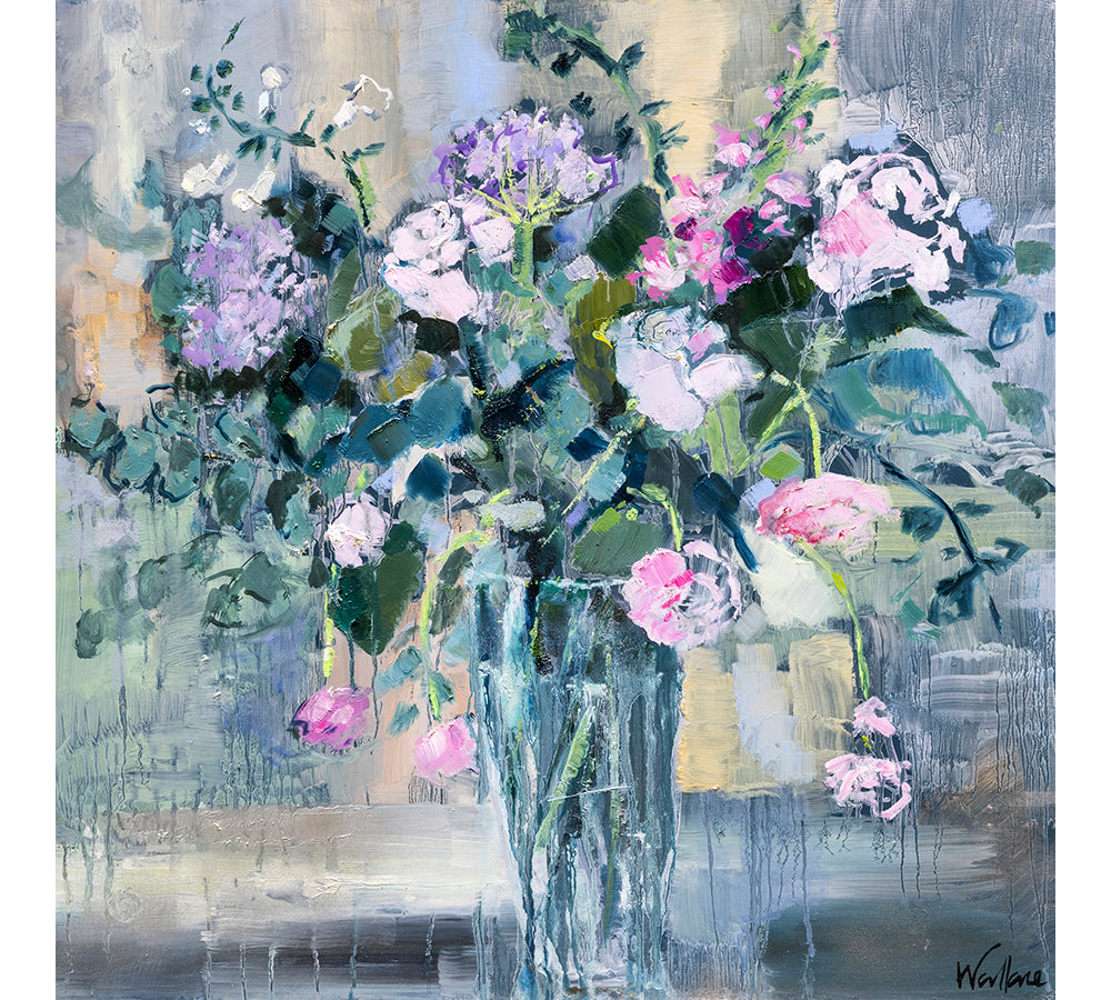 Roses, Ranunculus and Alliums – Laura Wallace Art