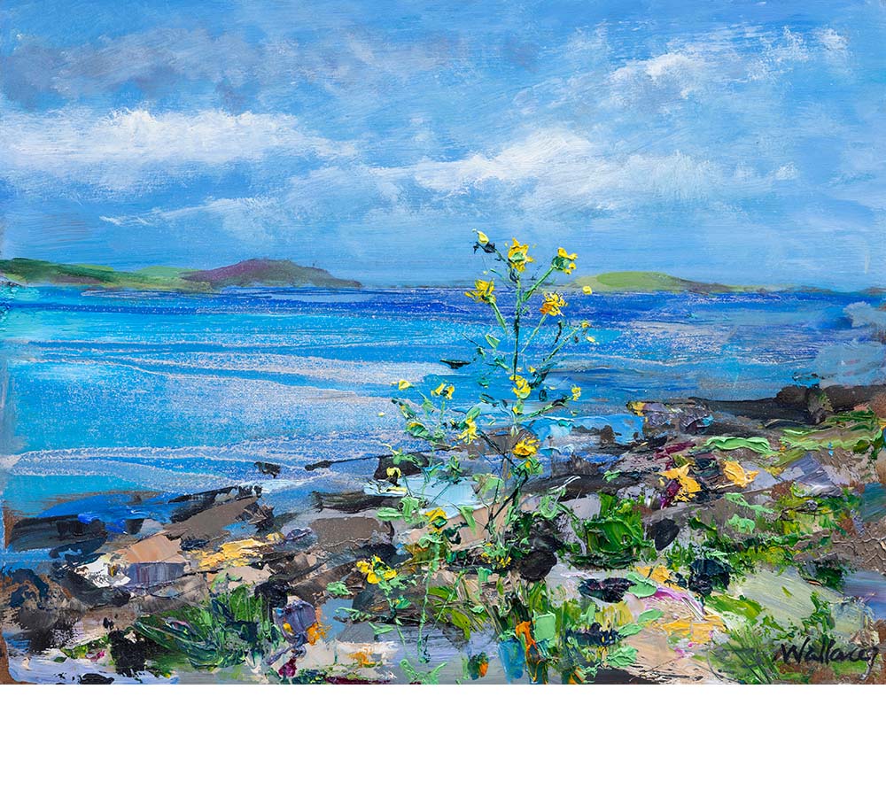 Wildflowers and Turquoise Sea – Laura Wallace Art